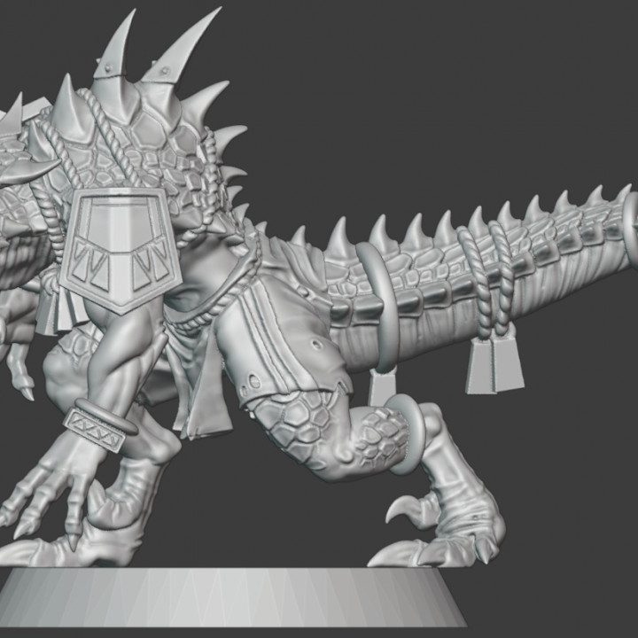 3D Printable FANTASY FOOTBALL LIZARD BLOCKER 1 by BruteFun Miniatures