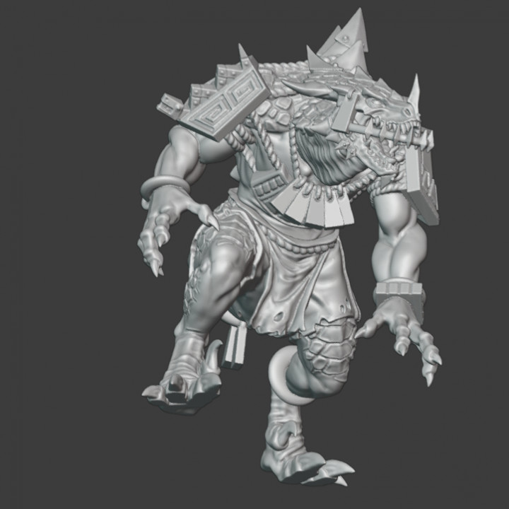 3D Printable FANTASY FOOTBALL LIZARD BLOCKER 1 by BruteFun Miniatures