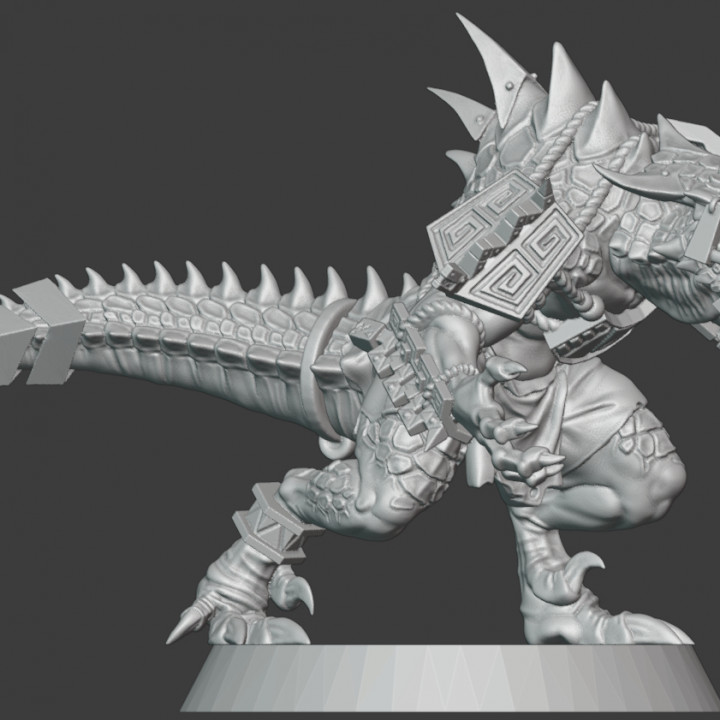 3D Printable FANTASY FOOTBALL LIZARD BLOCKER 2 by BruteFun Miniatures