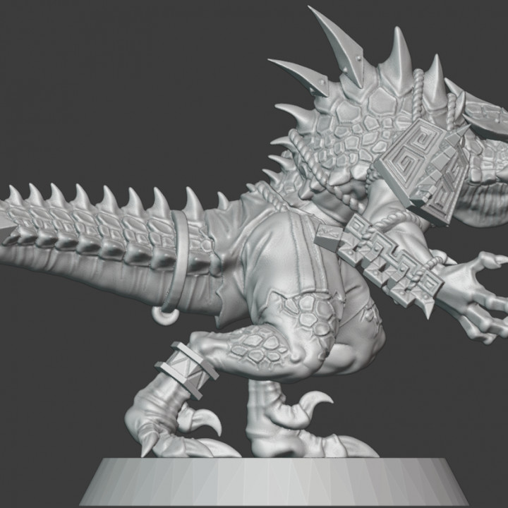 3D Printable FANTASY FOOTBALL LIZARD BLOCKER 2 by BruteFun Miniatures