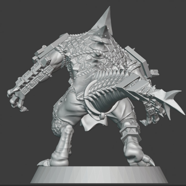 3D Printable FANTASY FOOTBALL LIZARD BLOCKER 2 by BruteFun Miniatures