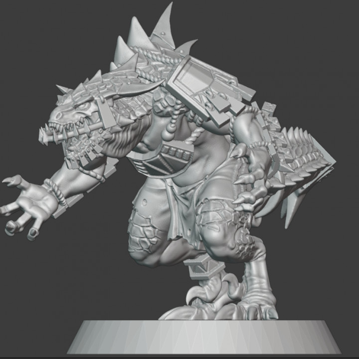 3D Printable FANTASY FOOTBALL LIZARD BLOCKER 2 by BruteFun Miniatures