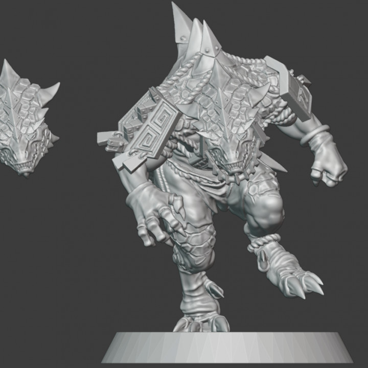 3D Printable FANTASY FOOTBALL LIZARD BLOCKER 3 by BruteFun Minatures