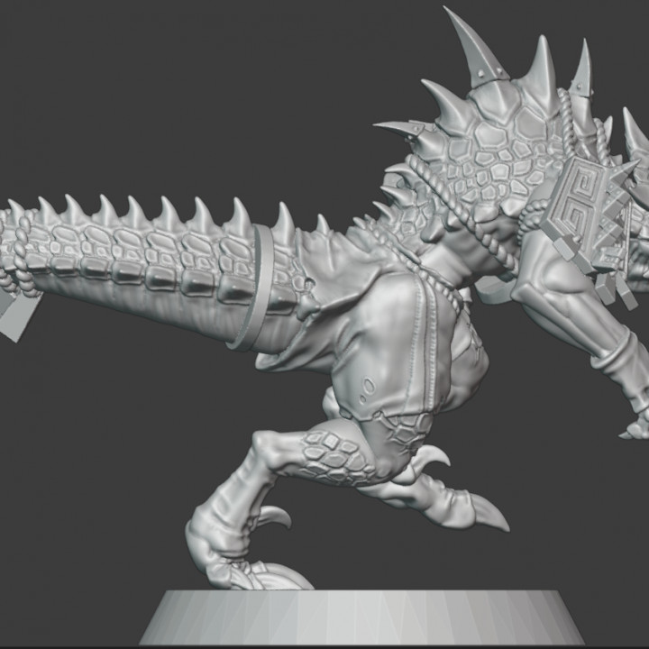 3D Printable FANTASY FOOTBALL LIZARD BLOCKER 3 by BruteFun Minatures