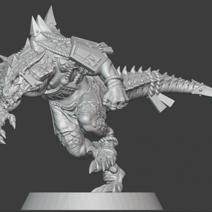 3D Printable FANTASY FOOTBALL LIZARD BLOCKER 3 by BruteFun Minatures