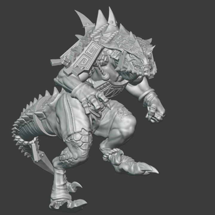 3D Printable FANTASY FOOTBALL LIZARD BLOCKER 3 by BruteFun Minatures
