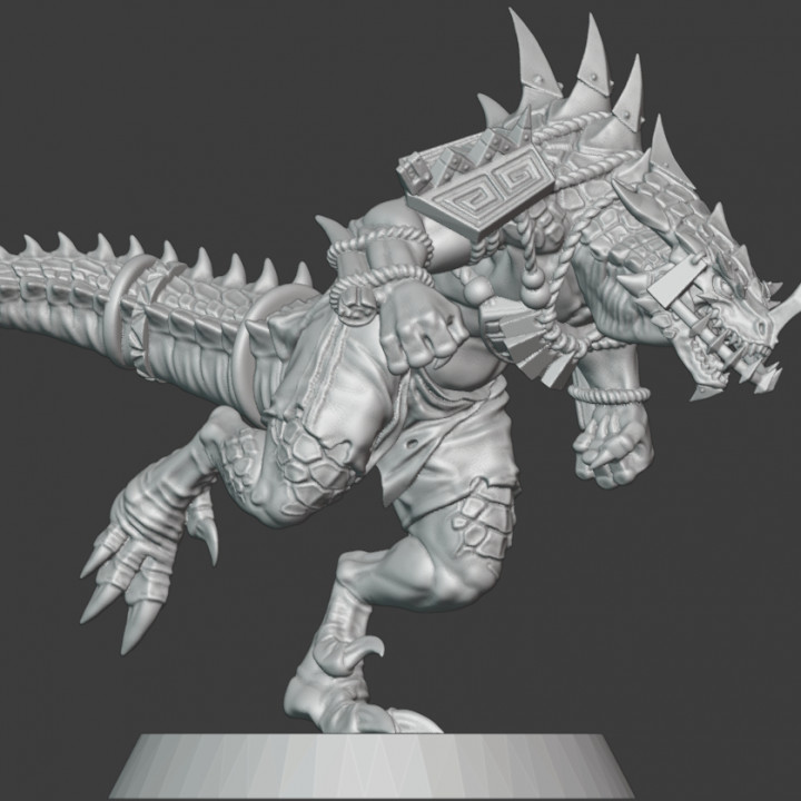 3D Printable FANTASY FOOTBALL LIZARD BLOCKER 4 by BruteFun Miniatures