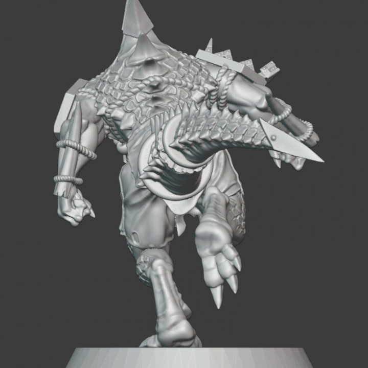 3D Printable FANTASY FOOTBALL LIZARD BLOCKER 4 by BruteFun Miniatures