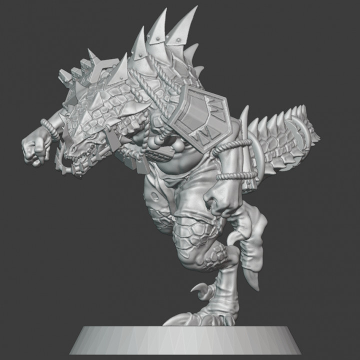3D Printable FANTASY FOOTBALL LIZARD BLOCKER 4 by BruteFun Miniatures