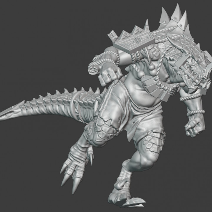 3D Printable FANTASY FOOTBALL LIZARD BLOCKER 4 by BruteFun Miniatures