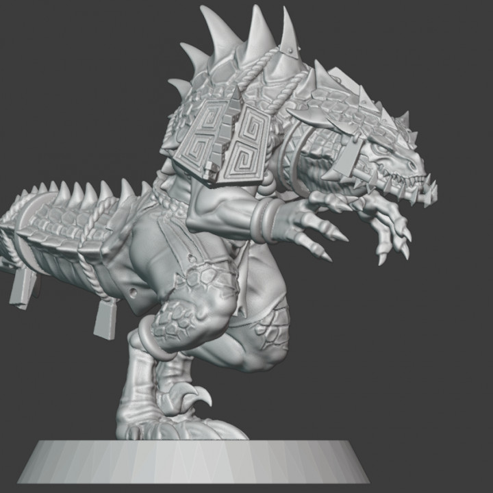 3D Printable FANTASY FOOTBALL LIZARD BLOCKER 5 by BruteFun Miniatures