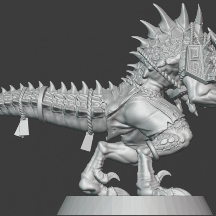 3D Printable FANTASY FOOTBALL LIZARD BLOCKER 5 by BruteFun Miniatures