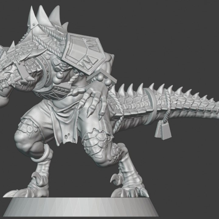 3D Printable FANTASY FOOTBALL LIZARD BLOCKER 5 by BruteFun Miniatures