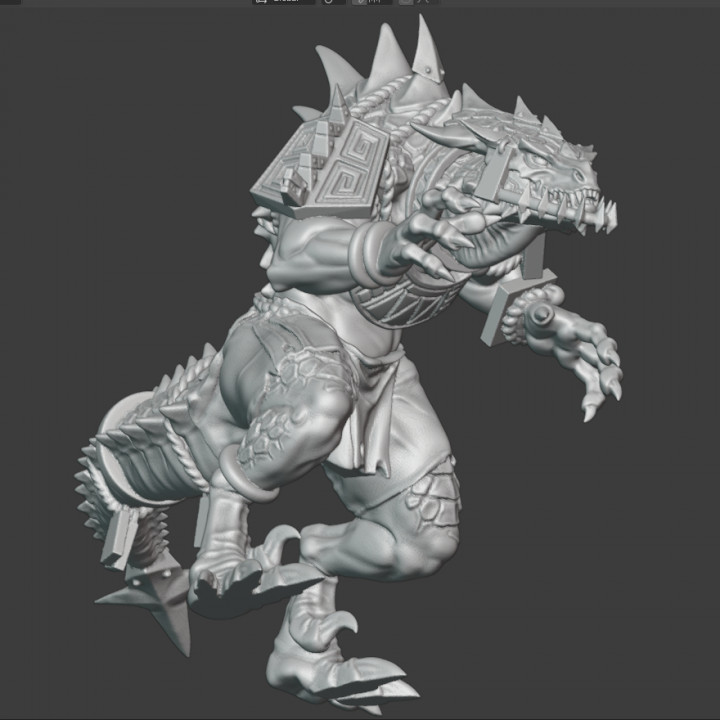 3D Printable FANTASY FOOTBALL LIZARD BLOCKER 5 by BruteFun Miniatures