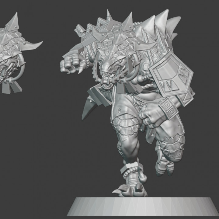3D Printable FANTASY FOOTBALL LIZARD BLOCKER 6 by BruteFun Miniatures