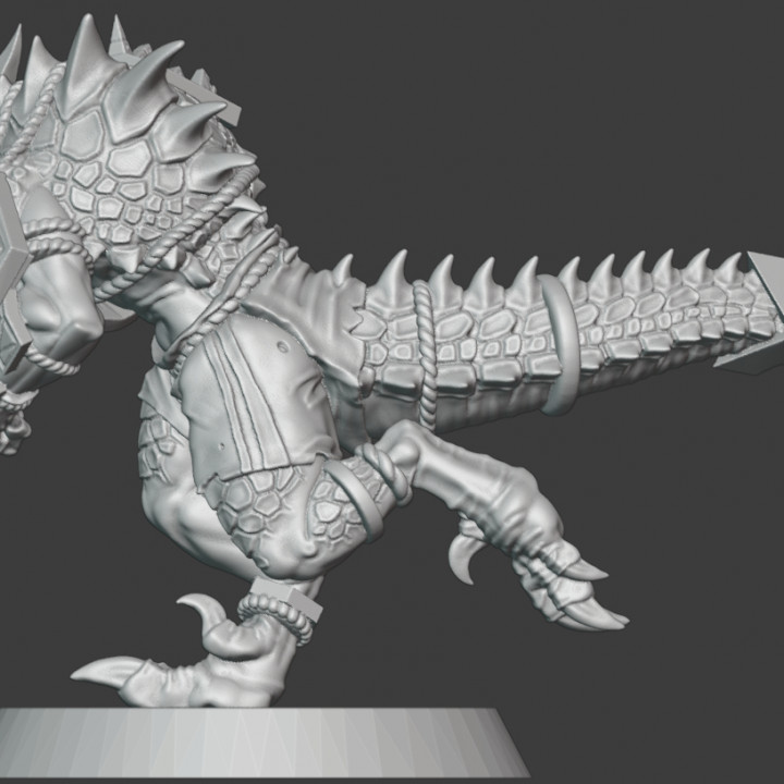 3D Printable FANTASY FOOTBALL LIZARD BLOCKER 6 by BruteFun Miniatures