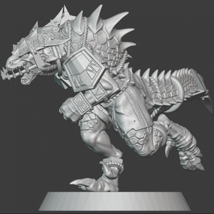 3D Printable FANTASY FOOTBALL LIZARD BLOCKER 6 by BruteFun Miniatures