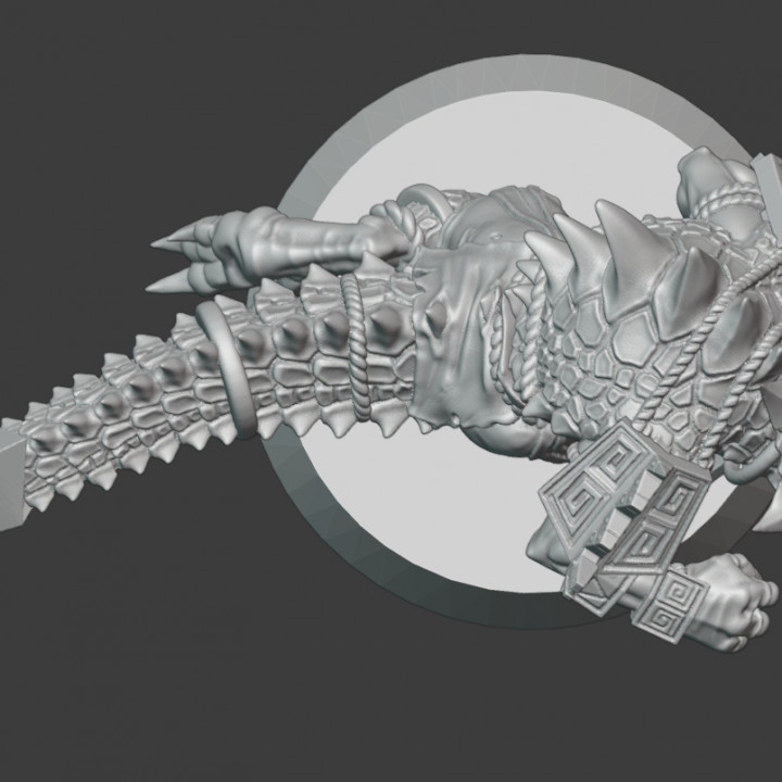 3D Printable FANTASY FOOTBALL LIZARD BLOCKER 6 by BruteFun Miniatures