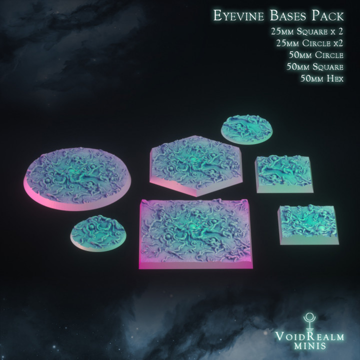 3D Printable Eyevine Bases Set by VoidRealm Minis
