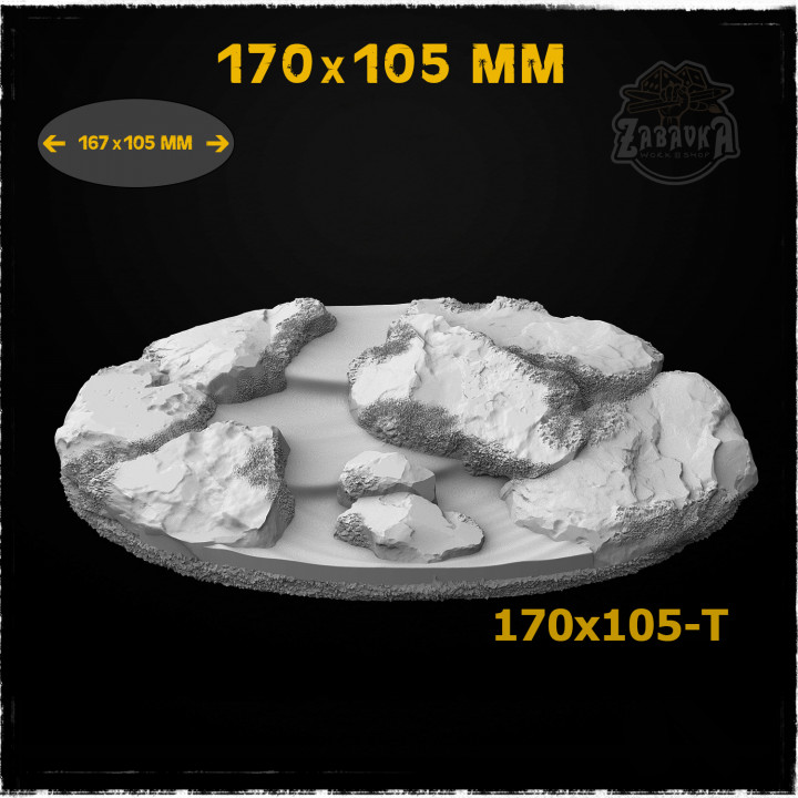 3D Printable Rocky Landscape Base Toppers by Zabavka Workshop