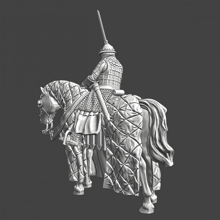 3D Printable Medieval mounted Russian Lord by Northern Crusades Miniatures