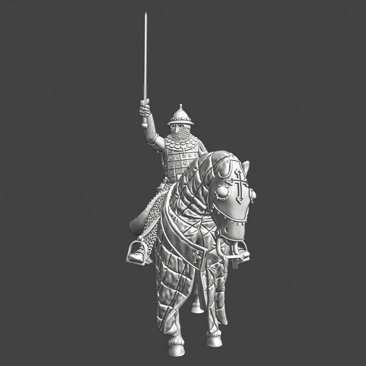3D Printable Medieval mounted Russian Lord by Northern Crusades Miniatures