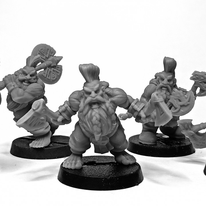 3D Printable Dwarf Berserker gang by Trogdor