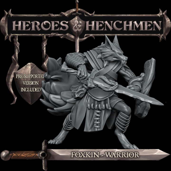 3D Printable Foxkin Warrior by RocketPigGames