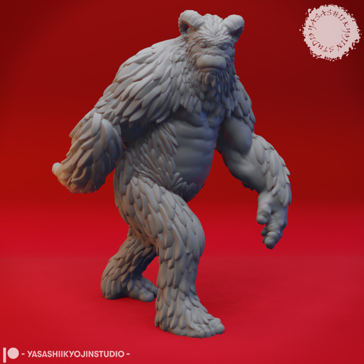 3D Printable Yeti - Tabletop Miniature by Yasashii Kyojin Studio