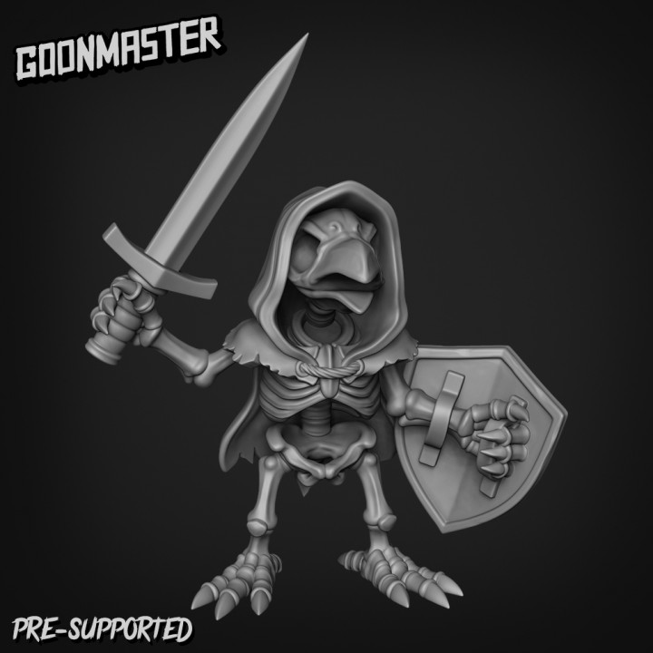3D Printable Undead Crow Skeleton Sword and Shield by Goon Master