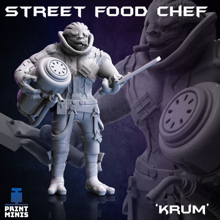 3D Printable Krum - Alien Street Food Chef - Night Market Collection by ...