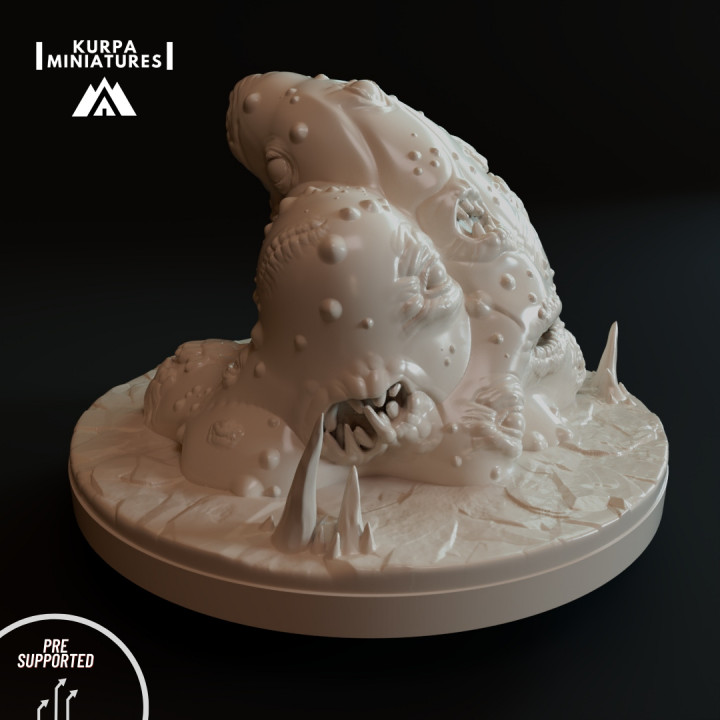 3D Printable Gibbering Cave Monster b by Kurpa Miniatures