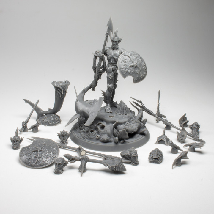 3D Printable Swapmini 27 - Nemnes - Triton / Mer-folk by Heroes and Beasts
