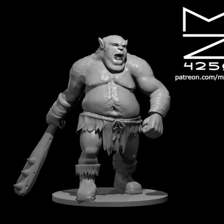 3D Printable Ogre dragging club by Miguel Zavala