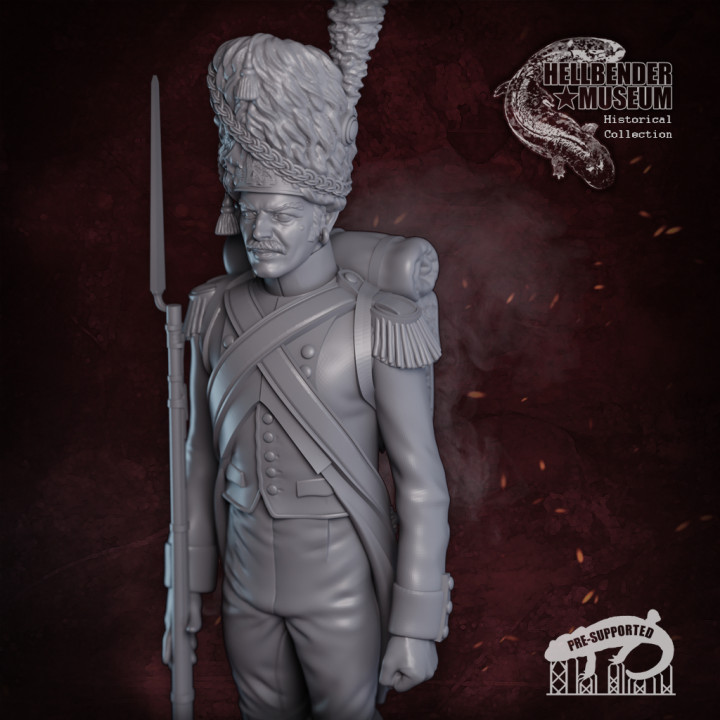 3D Printable French Imperial Guard Grenadier by Hellbender Museum