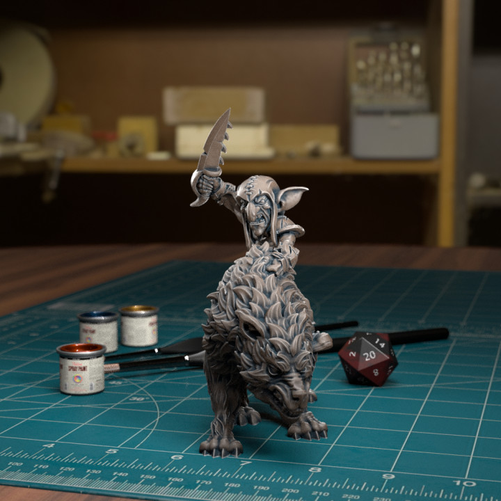 3D Printable Wolf Rider 02 [Pre-Supported] by TytanTroll Miniatures