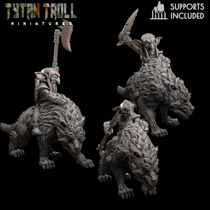 3D Printable Wolf Rider Pack [Pre-Supported] by TytanTroll Miniatures