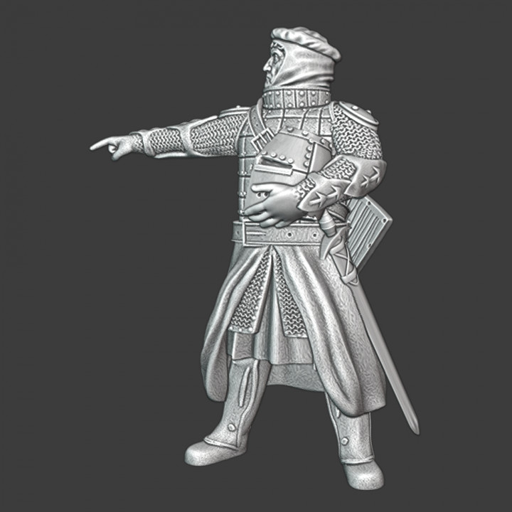 3D Printable Medieval crusader knight pointing by Northern Crusades ...
