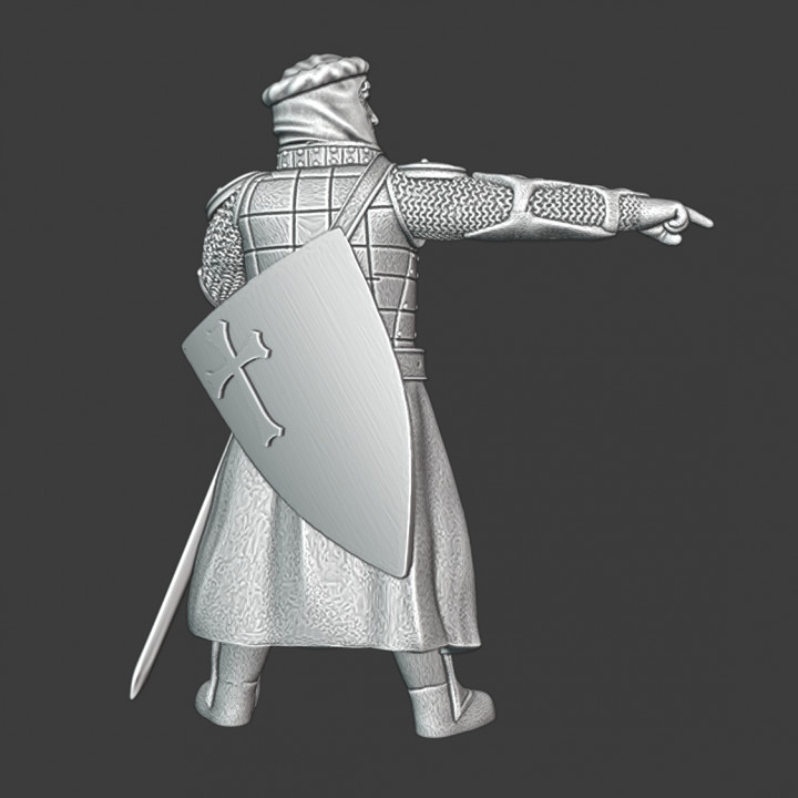 3D Printable Medieval crusader knight pointing by Northern Crusades ...
