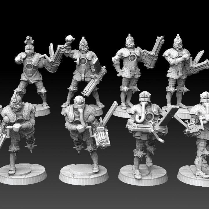 3D Printable Steampunk Gunners by Sharedog Miniatures