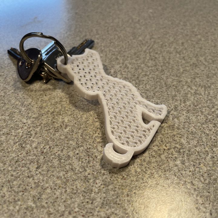 3D Printable Golden Keychain by Mauro Burlon