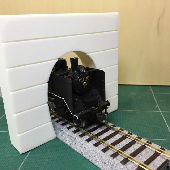 3D Printable HO-Gauge Tunnel Entrance Concrete Type by 041 gissha