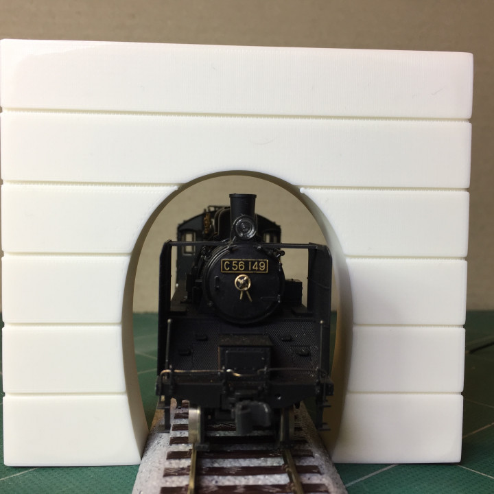 3D Printable HO-Gauge Tunnel Entrance Concrete Type by 041 gissha