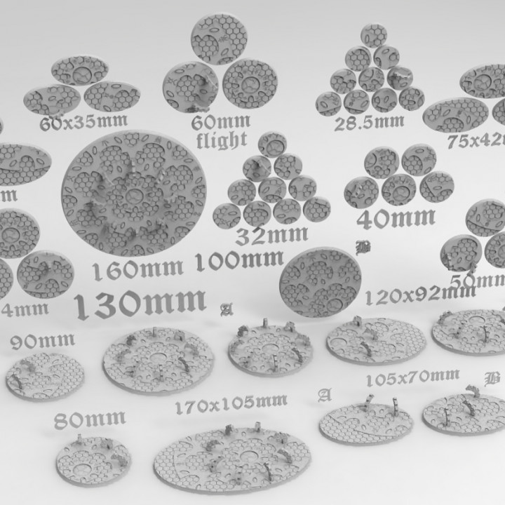 3D Printable Arcane Focus Base Bundle by Badassbases