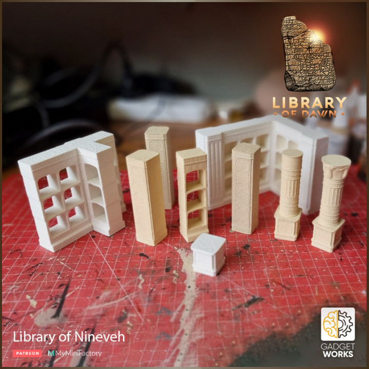 3D Printable Babylonian Library interior set - Library of Dawn by ...