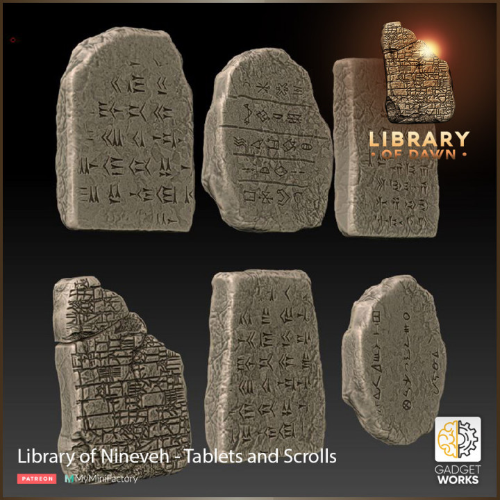 3D Printable Babylonian Tablets and Scrolls - Library of Dawn by ...