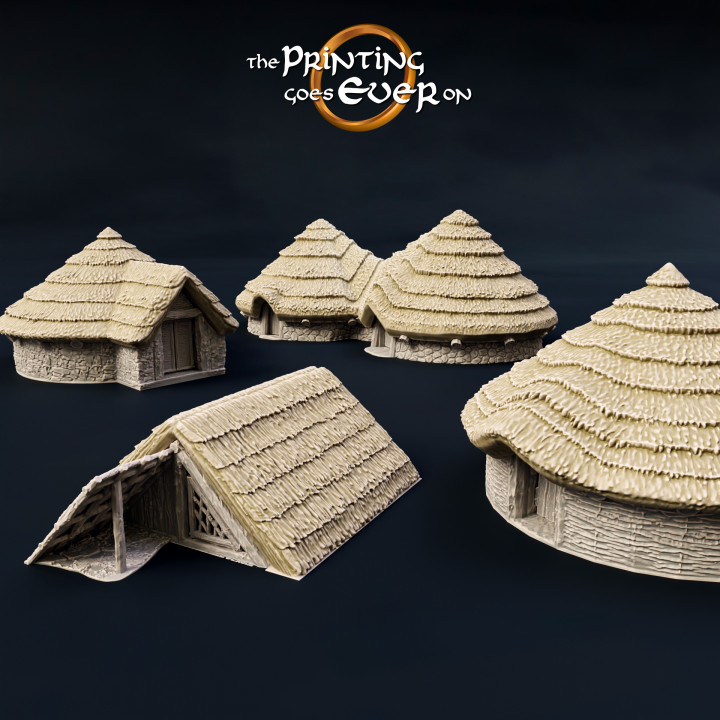 3D Printable Primitive Village - 4 Iron Age Hut Models - Supportless by ...