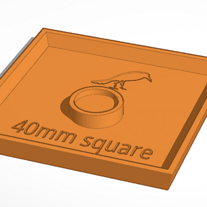 3D Printable 40mm square base (Magnetic) by Raven Miniatures