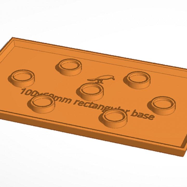 3D Printable 100x60mm rectangular base (Magnetic) by Raven Miniatures