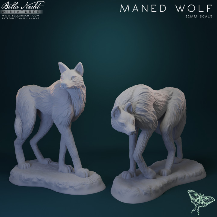 3D Printable Maned Wolf by Bella Nacht Minis